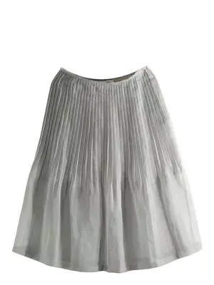 AMOMENTO Pleated Sheer Skirt - Grey