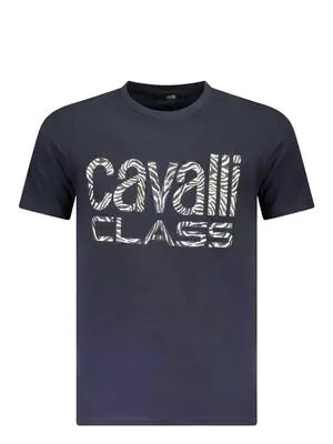 Roberto Cavalli Zebra-print Logo T-shirt Blue