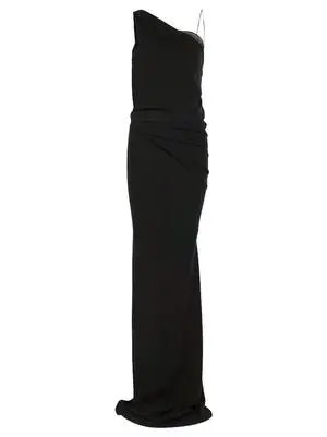 AARON ESH Asymmetric Draped Dress - Black