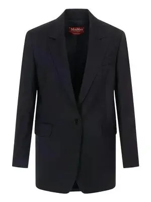 Max Mara Chamonix Single-breasted Buttoned Blazer - Blue