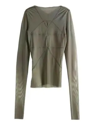Rick Owens Temple Exposed-Seam T-Shirt Green