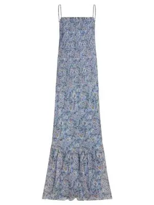 Veronica Beard Clem Smocked Dress - Blue