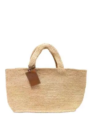 Manebí Medium Woven Raffia Tote Bag - Neutrals