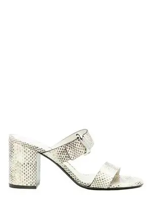 Emporio Armani Snakeskin-effect Buckle-strap Sandals - Neutrals