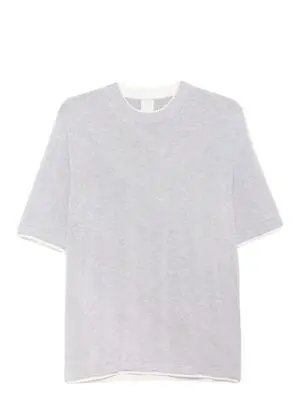 Eleventy Layered-detail T-shirt - Grey
