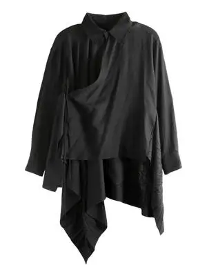 Yohji Yamamoto Asymmetric Handkerchief-hem Shirt - Black