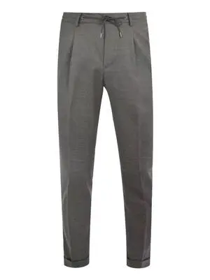 Luciano Barbera Pleated Drawstring Trousers - Grey