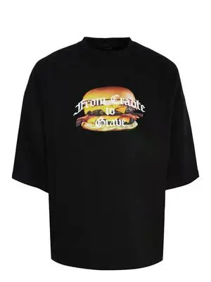 TEE LIBRARY Burger Print T-shirt - Black