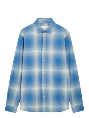 LES DEUX Kent Checked Cotton-poplin Shirt - Blue