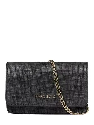 MARC ELLIS Textured Clutch With Chain Strap - Black