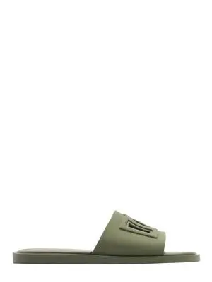 Dolce & Gabbana Embossed Logo Slides - Green