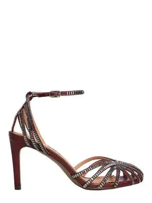 BIBI LOU Serabi Crystal-embellished Cage Sandals - Red