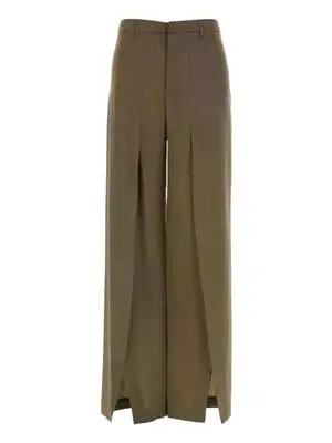 PT TORINO Wool Palazzo Trousers - Brown