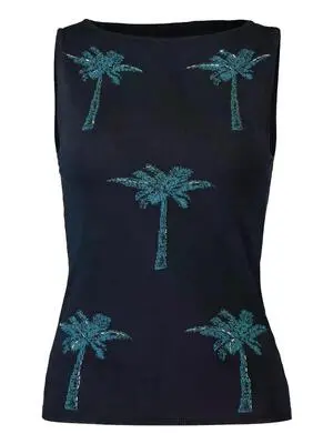 Staud Arden Palm-tree Top - Blue