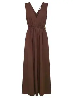 Patrizia Pepe Belted Maxi Dress - Brown