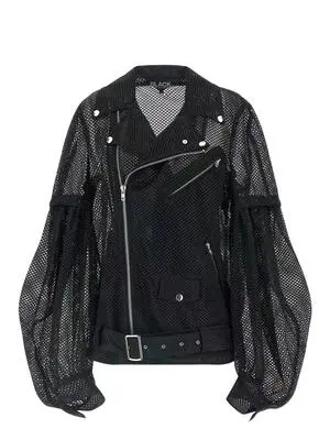 Comme Des Garçons Balloon-sleeve Mesh Jacket - Black