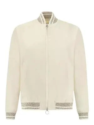 Paul & Shark Typhoon® Platinum Striped-trim Bomber Jacket - Neutrals