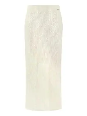 Paul & Shark Openwork-knit Linen Midi Skirt - Neutrals