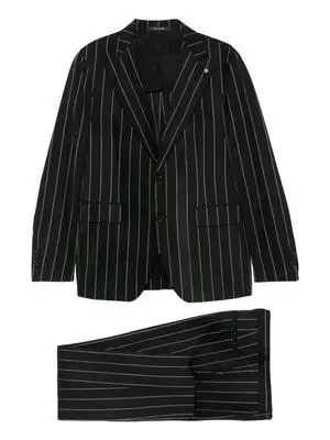 Tagliatore Pinstripe-pattern Suit - Black