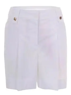 Liu Jo Button-detailed Pleated Shorts - White