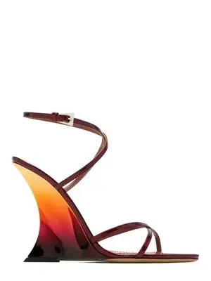 Paris Texas 105mm Nina Wedge Heeled Sandals - Red