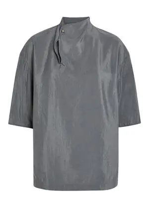 LEMAIRE High-neck Silk-blend Top - Grey