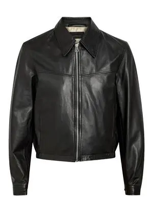 LEMAIRE Leather Biker Jacket - Black