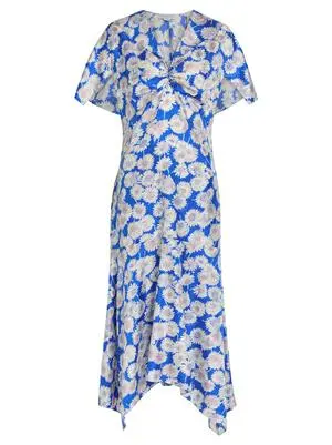 Stella McCartney Floral-print Silk Midi Dress - Blue
