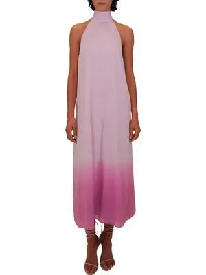 Azeeza Meera Dip-dye Voile Halter Midi Dress - Pink