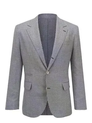 Brunello Cucinelli Houndstooth Button Blazer - Blue