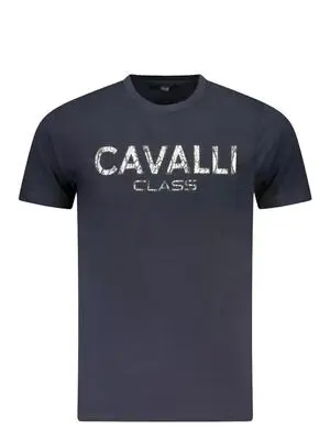 Roberto Cavalli Logo-print Crew-neck T-shirt - Blue