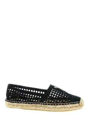 Prada Crochet-knit Espadrilles - Black