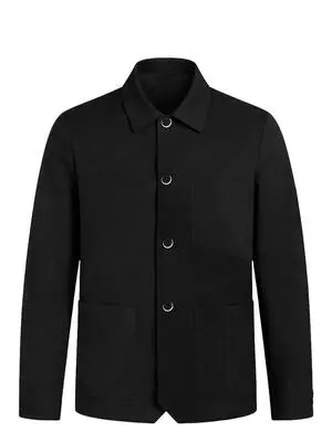 Barena Venezia Button-up Patch-pocket Overshirt - Black
