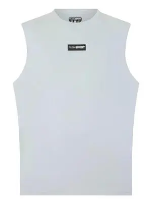 PLEIN SPORT Slub Logo-patch Tank Top - Blue