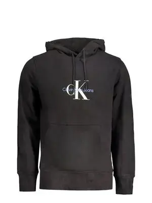 Calvin Klein Cotton Hoodie With Embroidered Logo - Black