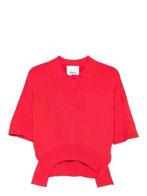 Erika Cavallini Cut-out Polo Top - Red