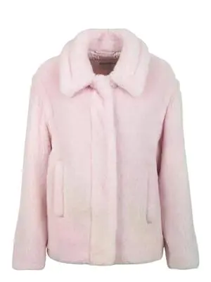 Max Mara Classic Collar Teddy Jacket - Pink
