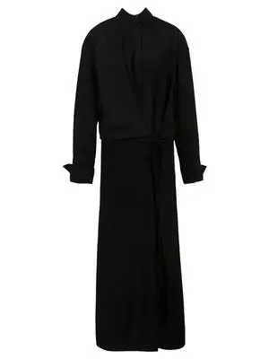 Sportmax Draped Collared Dress - Black