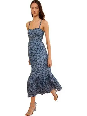 Ulla Johnson Nadine Stripe Cotton-blend Midi Dress - Tidal