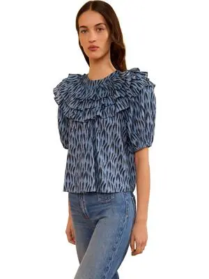 Ulla Johnson Printed Mira Top - Tidal