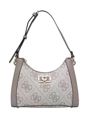 Guess Monogram Pattern Shoulder Bag - Grey