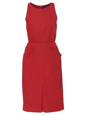 CAROLYNE ROEHM Sleeveless Pocket-detail Dress - Red