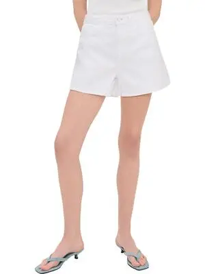 L'Agence Lissania Denim Shorts - Blanc