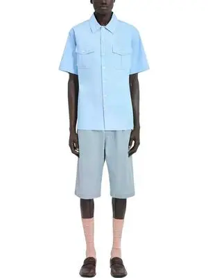 MAISON MARGIELA Fused Poplin Short-sleeve Shirt Blue