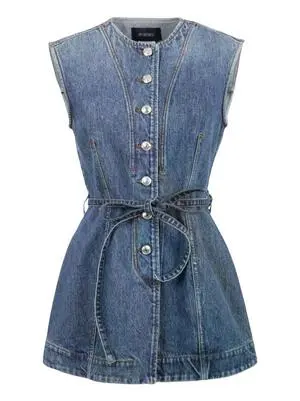 Sportmax Belted Sleeveless Top - Blue