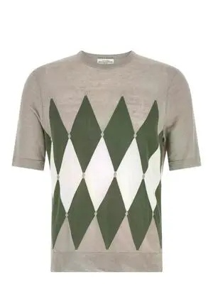 BALLANTYNE Argyle Jacquard T-shirt - Grey