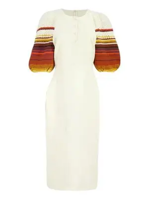 Gabriela Hearst Nomo Textured Linen Dress - Neutrals