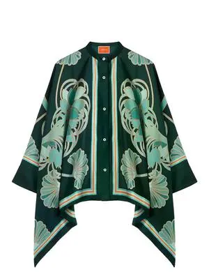 La DoubleJ Floral-print Foulard Shirt - Green