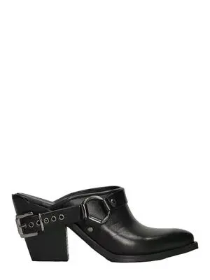 METISSE Buckle-strap Mules - Black
