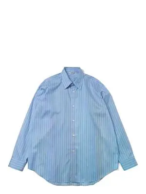 Auralee Striped Wool Shirt - Blue